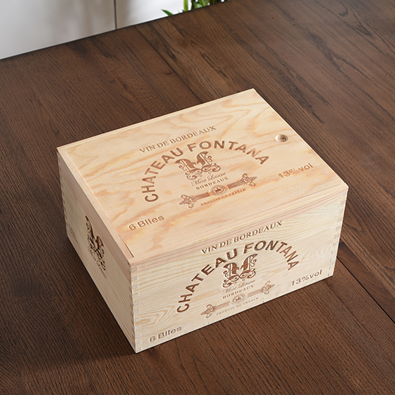 Natural 100% solid wooden wine box | Custom Wooden Box