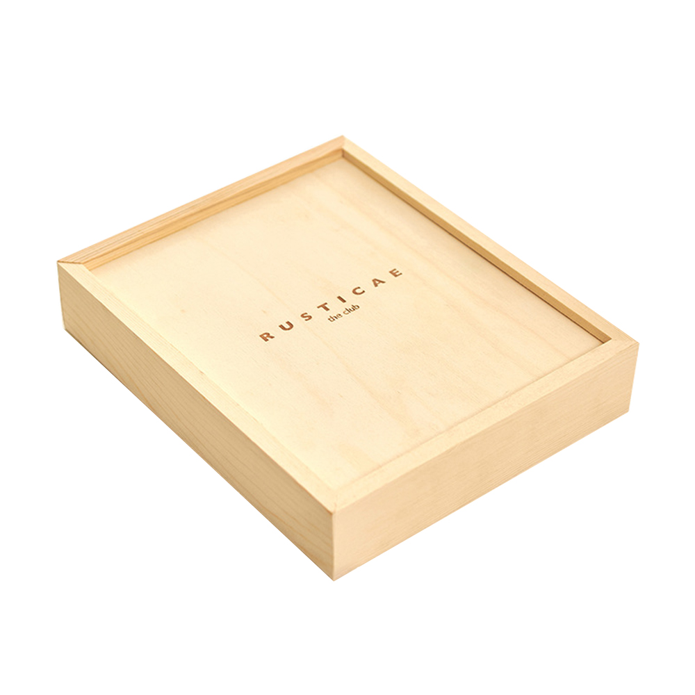Sliding lid unfinished wooden gift box
