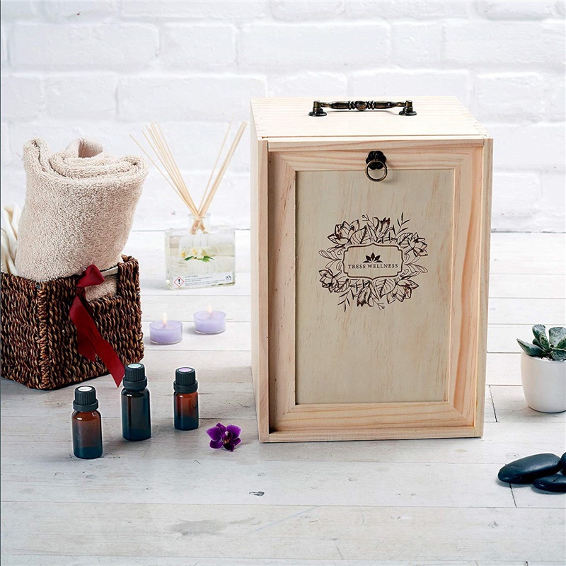 Wooden essential oil bottle organizer boxes | Custom Wooden Box